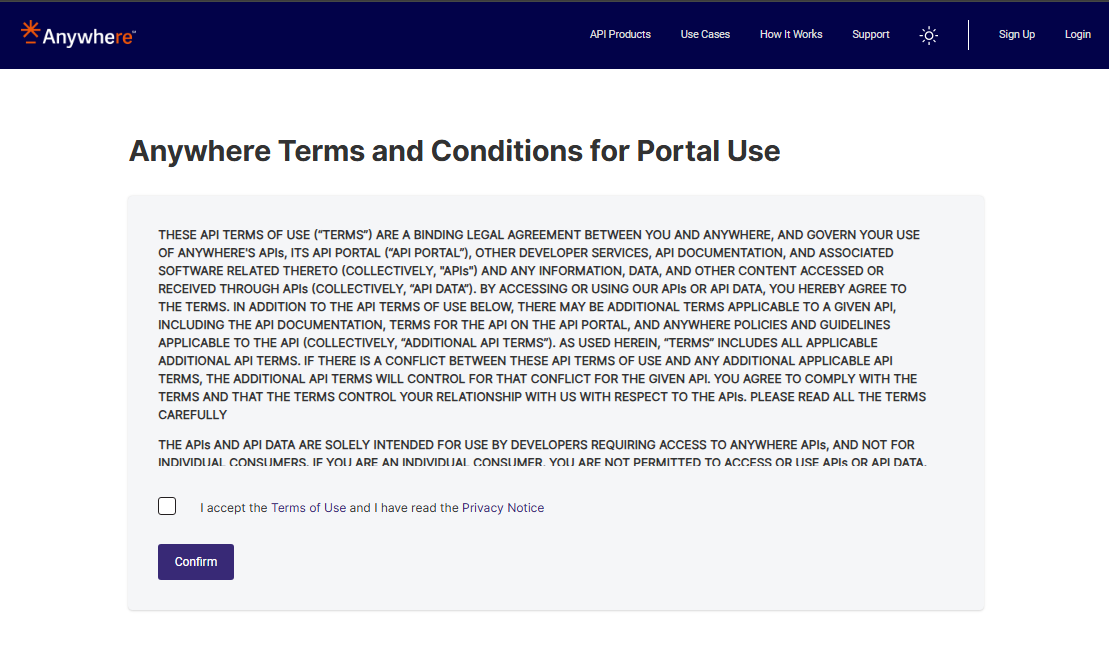 A Step-by-Step Guide : Accepting Updated Terms & Conditions in the Anywhere Developer Portal ...
